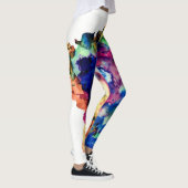 Colorful Trendy Abstract Watercolor Paint Splatter Leggings | Zazzle