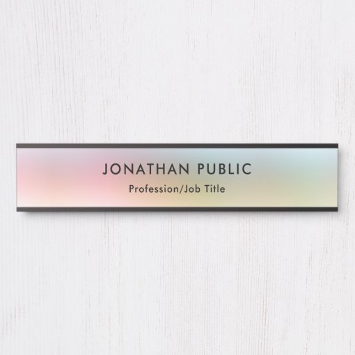 Colorful Trendy Elegant Modern Template Door Sign | Zazzle