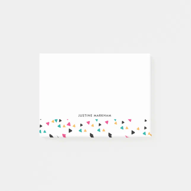 Colorful Triangle Confetti Personalized Post-it Notes | Zazzle