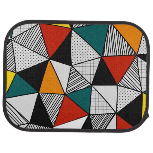 colorful triangles geometric pattern car floor mat | Zazzle