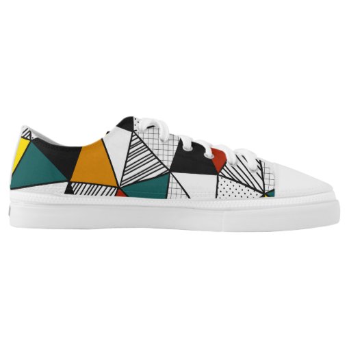 colorful triangles geometric pattern Low-Top sneakers | Zazzle