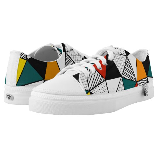 colorful triangles geometric pattern Low-Top sneakers | Zazzle.com