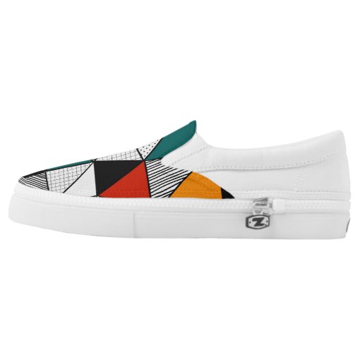 colorful triangles geometric pattern Slip-On sneakers | Zazzle