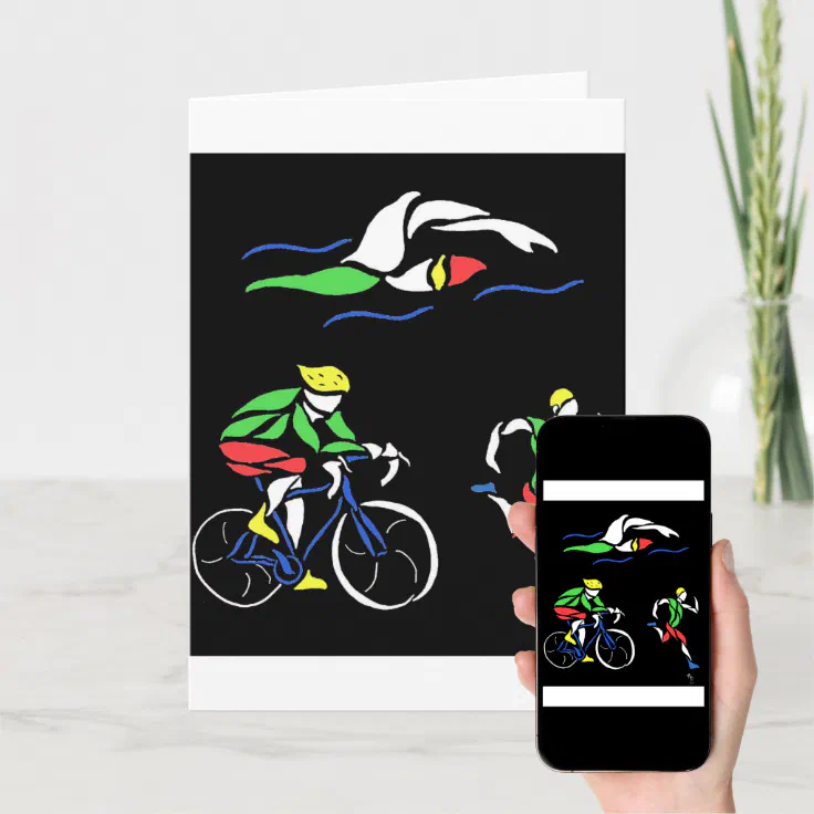 Colorful Triathlon Design Card | Zazzle