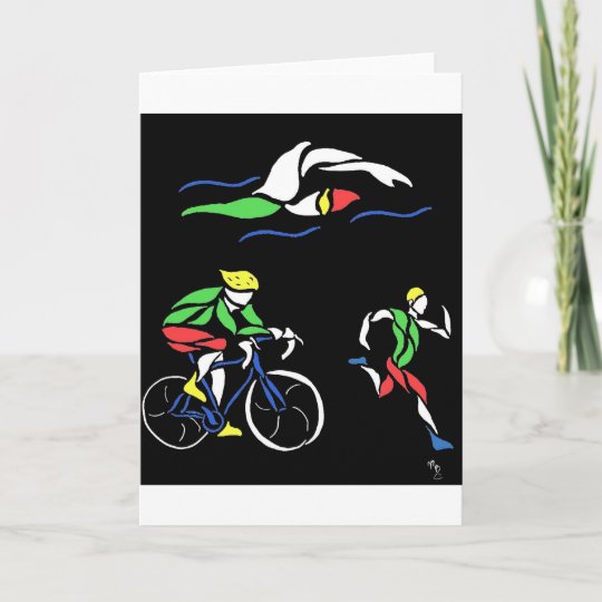 Colorful Triathlon Design Card | Zazzle.com