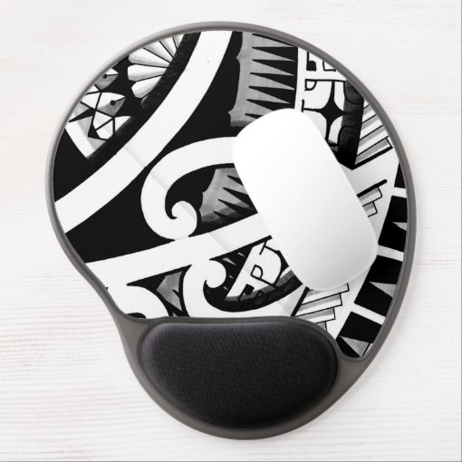 Colorful tribal Maori Polynesian tattoo drawing Gel Mouse Pad | Zazzle