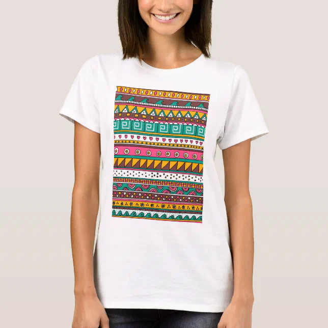 Colorful Tribal pattern T-Shirt | Zazzle