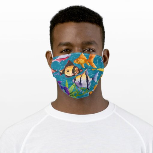 Colorful Tropical Aquarium Fish Adult Cloth Face Mask | Zazzle