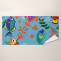 Colorful Tropical Fish Underwater Pattern Bath Towel Set | Zazzle