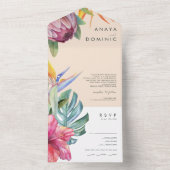 Colorful Tropical Floral Peach Photo Seal And Send All In One ...