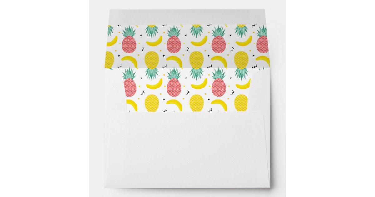 Colorful Tropical Fruit Pattern Envelope | Zazzle