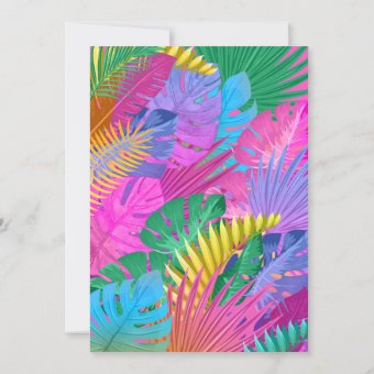 Colorful Tropical Leaves Sunset Birthday ID575 Invitation | Zazzle