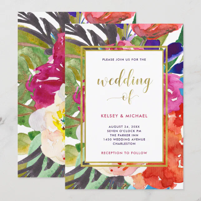 Colorful Tropical Wedding Invitation | Zazzle