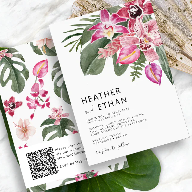 Colorful Tropical Wedding Invitation | Zazzle