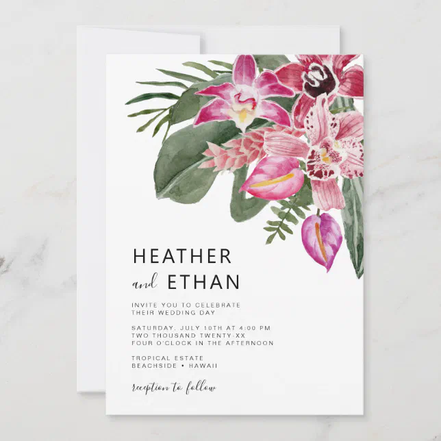 Colorful Tropical Wedding Invitation | Zazzle