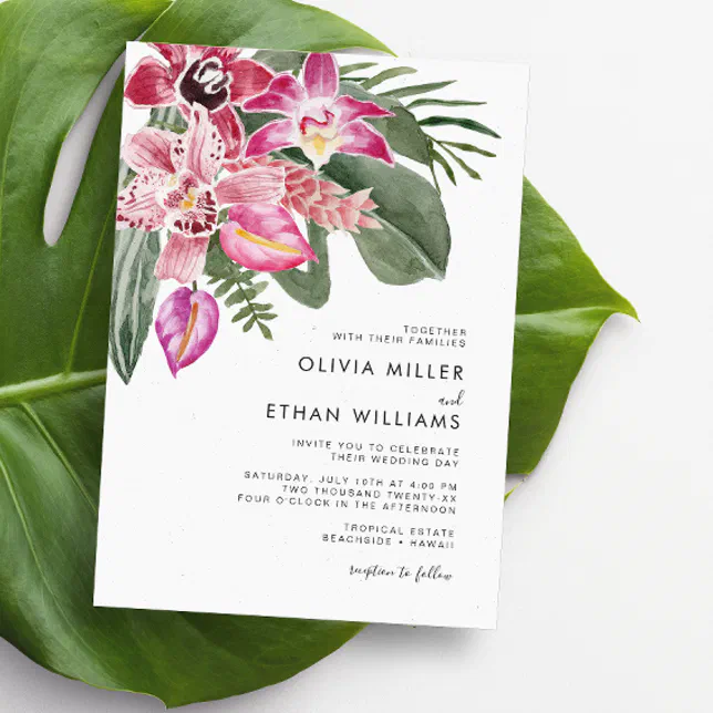 Colorful Tropical Wedding Invitations | Zazzle