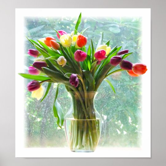 Colorful Tulips Poster | Zazzle.com