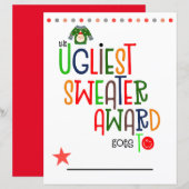 Colorful Ugliest Sweater Winner Award Certificate | Zazzle
