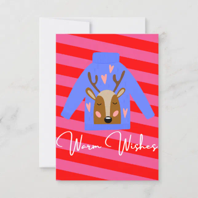 Colorful Ugly Sweater Non-Photo Christmas Card | Zazzle