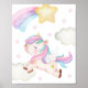 Colorful Unicorn, Rainbow, Stars, Girl Nursery Poster | Zazzle