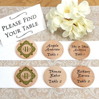 Colorful Unique Monogram Wooden Nickels | Zazzle