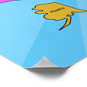 Colorful United States Maps School Poster | Zazzle