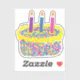 Colorful Vanilla Birthday Cake Sticker | Zazzle