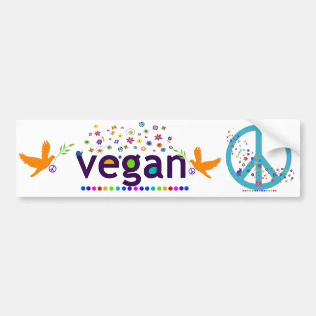 Colorful Vegan Bumper Sticker | Zazzle