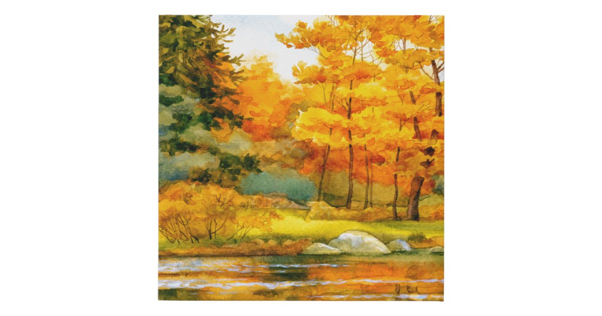 Colorful vibrant hand drawn watercolor sketch draw faux canvas print ...