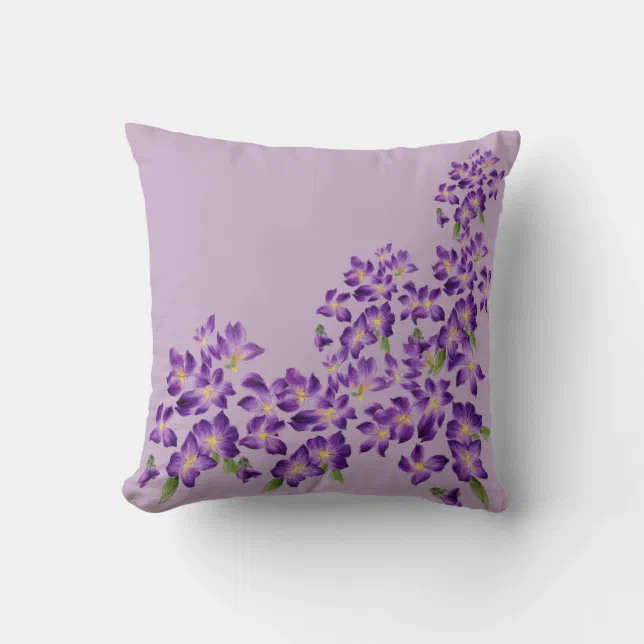 Colorful Vibrant Violet Flowers Throw Pillow | Zazzle