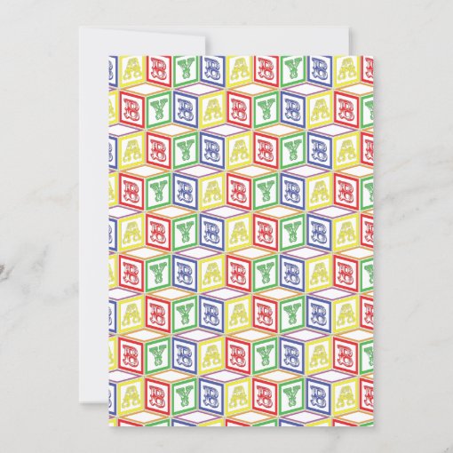 Colorful Vintage Blocks Baby Shower Invitation | Zazzle