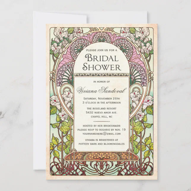 Colorful Vintage Bridal Shower Invitations | Zazzle