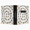 Colorful Vintage Bugs & Beetles Pattern 3 Ring Binder | Zazzle