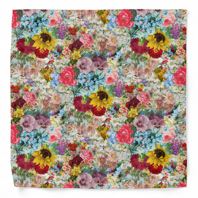Colorful Vintage Floral Bandana | Zazzle