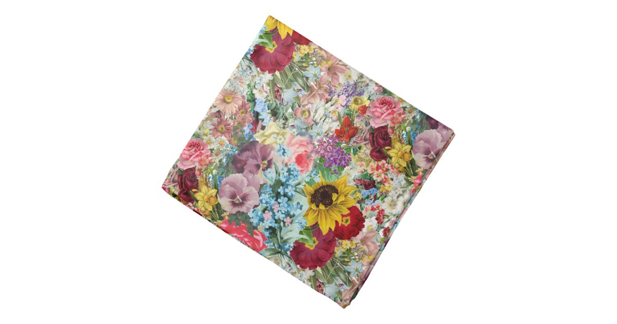 Colorful Vintage Floral Bandana | Zazzle.com