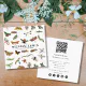 Colorful Vintage Insect Illustration QR Code Square Business Card | Zazzle