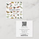 Colorful Vintage Insect Illustration QR Code Square Business Card | Zazzle