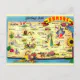 Colorful Vintage Map of Kansas Postcard | Zazzle