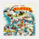 Colorful Vintage Michigan Map Postcard Metal Ornament | Zazzle
