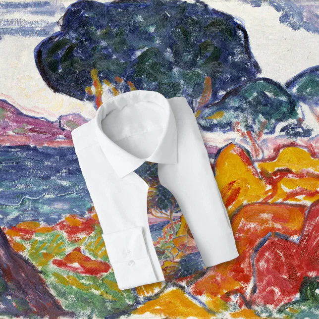 Colorful Vintage Mountain Landscape Painting Neck Tie | Zazzle