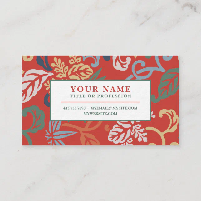 Colorful Vintage Pattern Business Card | Zazzle