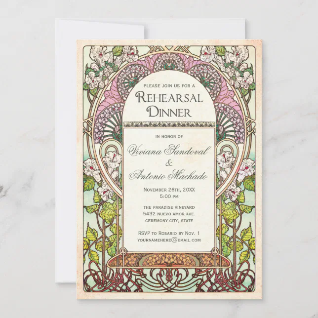 Colorful Vintage Rehearsal Dinner Invitations | Zazzle