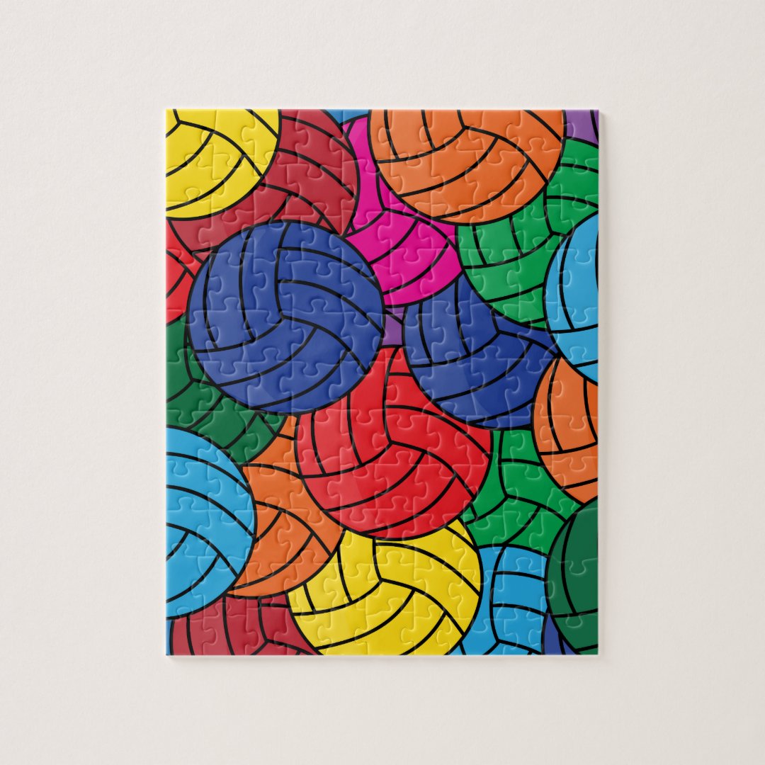 Colorful Volleyball Collage Jigsaw Puzzle | Zazzle