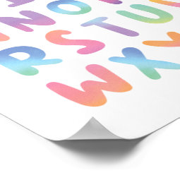 Colorful Watercolor Alphabet ABC Classroom Decor | Zazzle