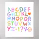 Colorful Watercolor Alphabet Poster | Zazzle