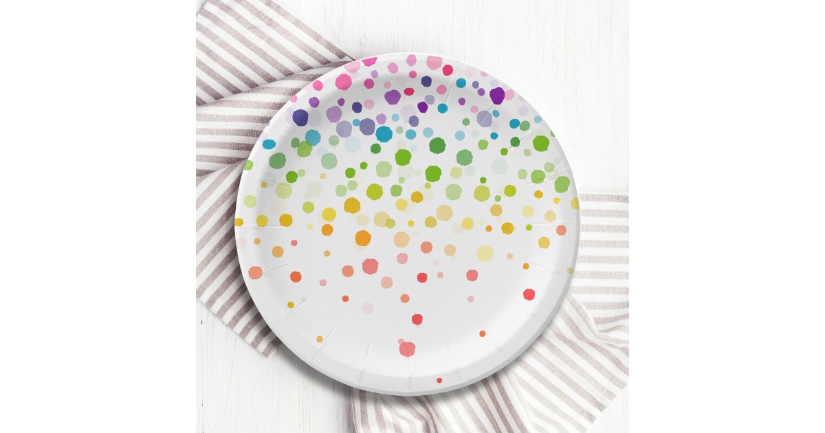 Colorful Watercolor Paint Splatter | Celebrations Paper Plates | Zazzle