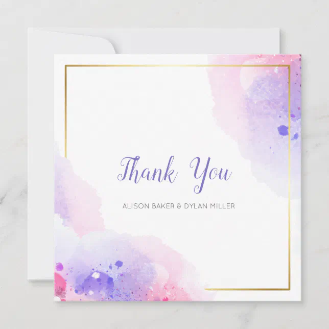 Colorful Watercolor Thank You Card | Zazzle