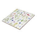 Colorful Watercolor Wildflower Ceramic Tile | Zazzle