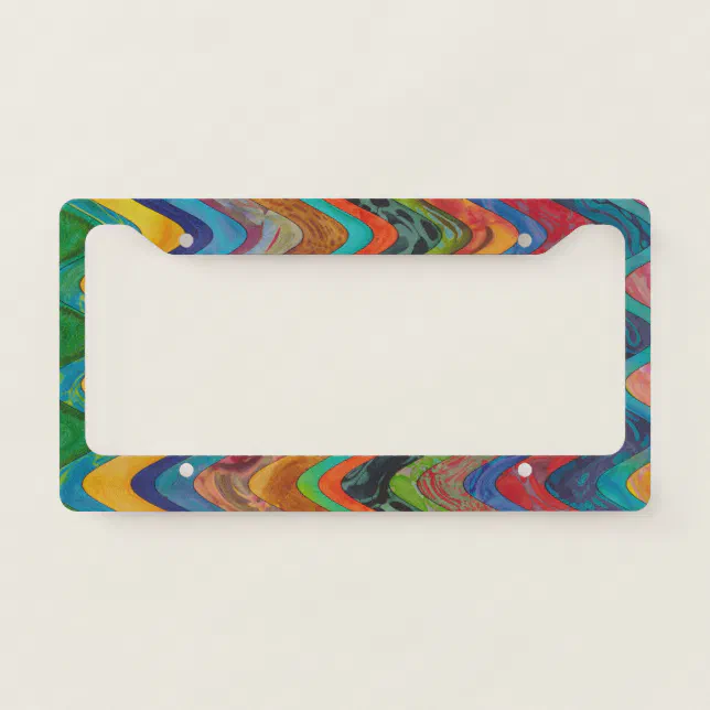 Colorful Wave License Holder License Plate Frame | Zazzle