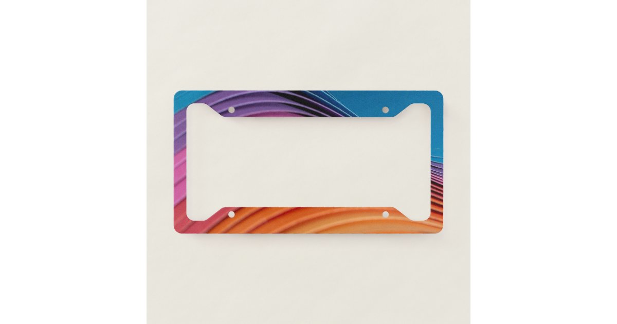 Colorful Wave License Plate Frame | Zazzle